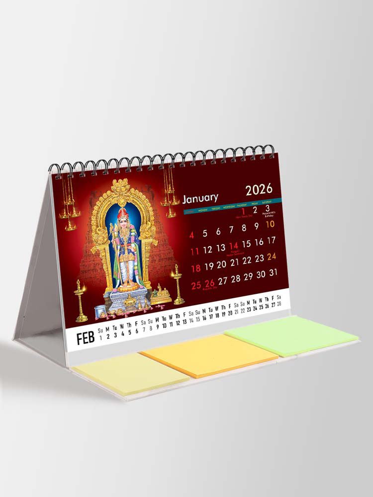 Buy Affordable 2026 Murugan Desk Calendar With Pad » Iprintzone.com